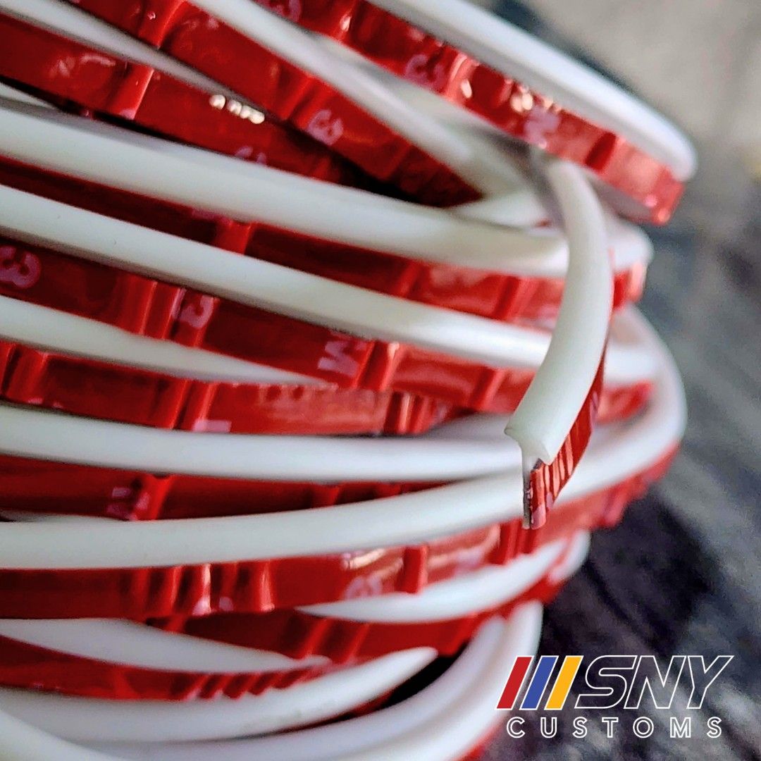 White Fender lacing lace rubber silicon with 3m double adhesive T type ...