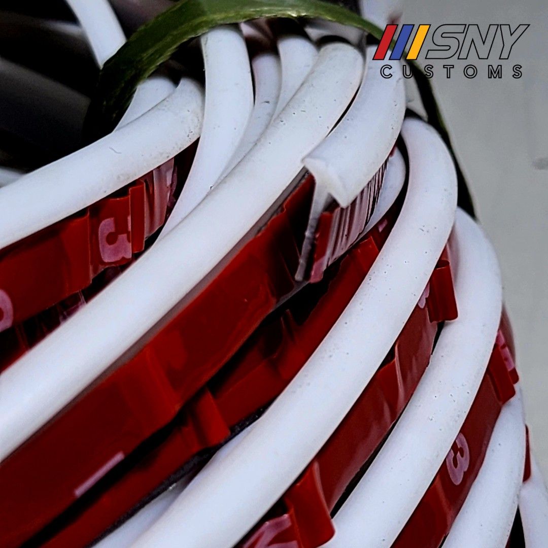 White Fender lacing lace rubber silicon with 3m double adhesive T type ...