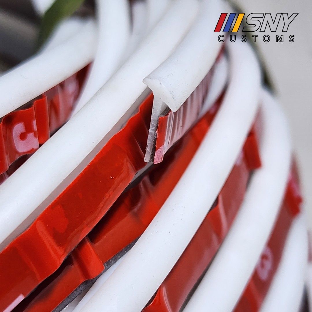White Fender lacing lace rubber silicon with 3m double adhesive T type ...