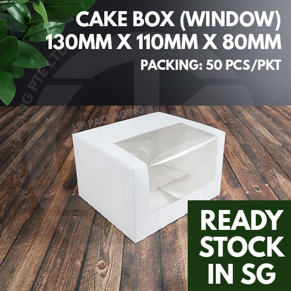 White Paper Box with Window (100pcs) 130x110x80mm / Cake Box / Pastry ...