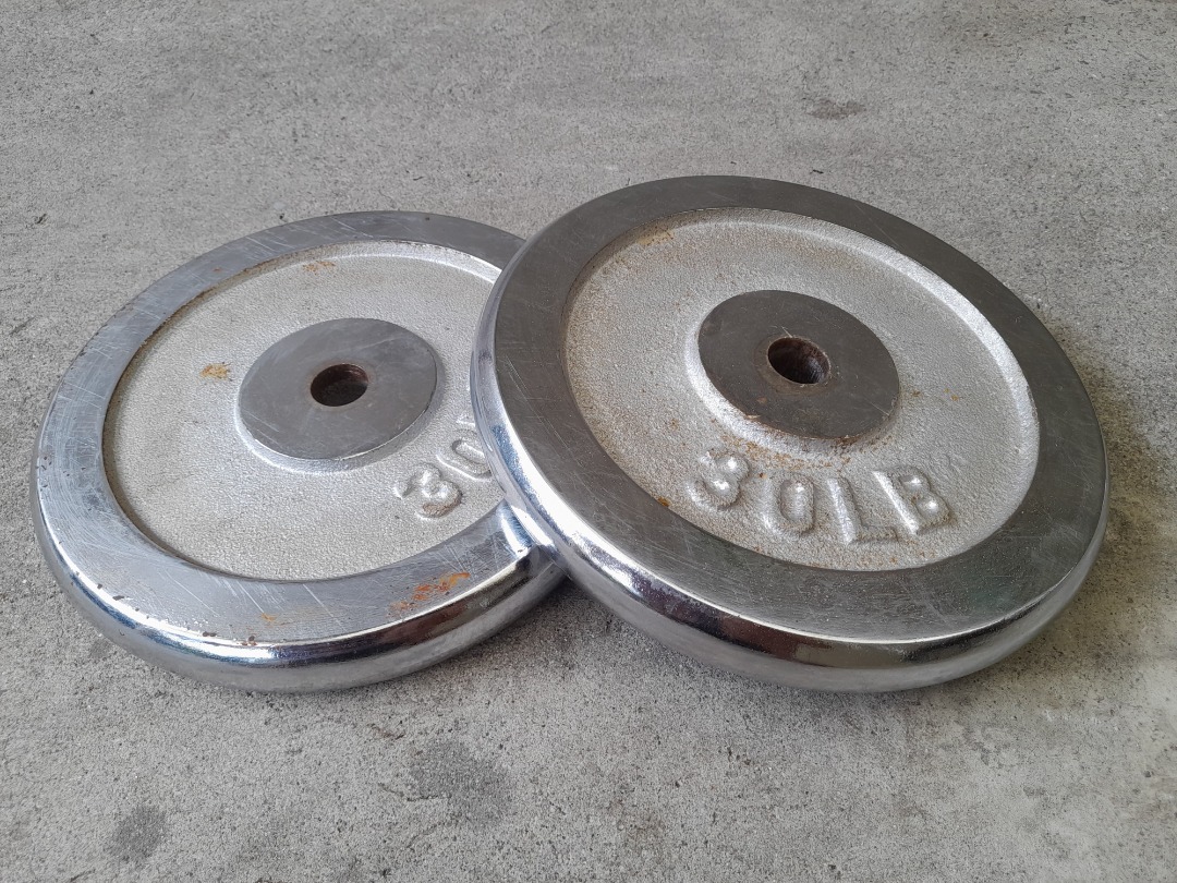 30 lbs. Steel Silver Weights / Plates on Carousell