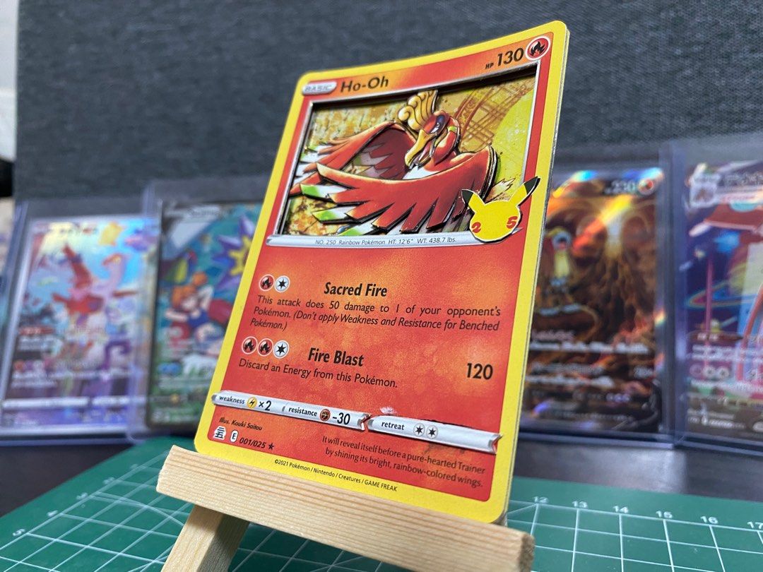 3D Handcrafted Pokemon cards - Shadow Box Art (Ho-Oh Celebrations 001/ ...