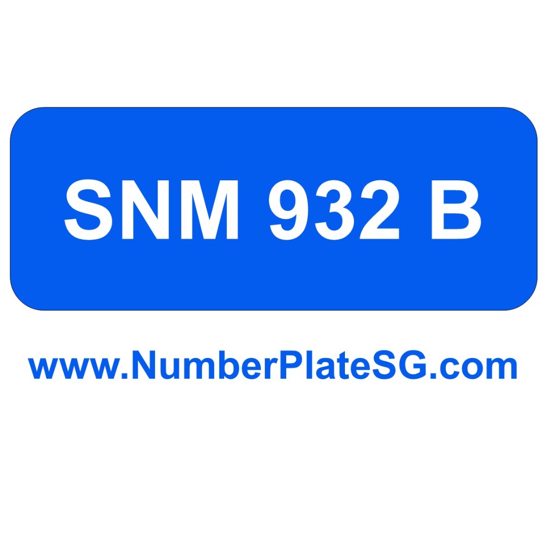 3-digit Car Number Plate for Sale: SNM 932 B (SNM932B), Car Accessories ...