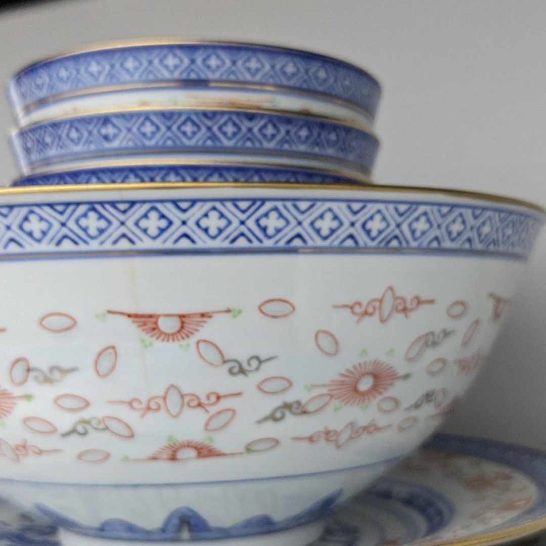 40-piece vintage Chinese rice grain dinnerware, Furniture & Home Living ...