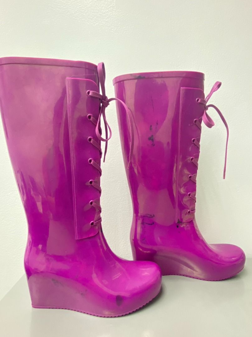 60.YSL rubber boots on Carousell