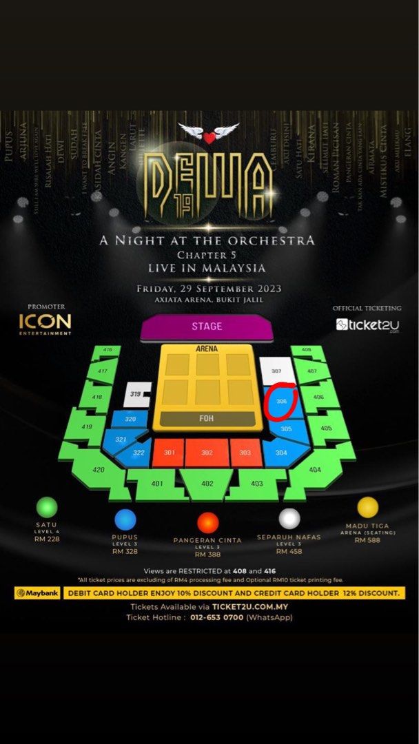 BLOCK 306 - 2 tickets to DEWA19: A Night at The Orchestra (580 for 2 ...