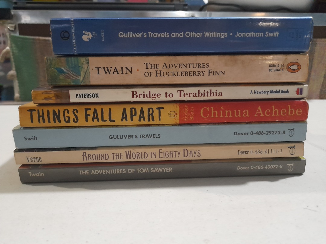 Bundle of 7 pre-loved books - Things Fall Apart, Bridge to Terabithia ...