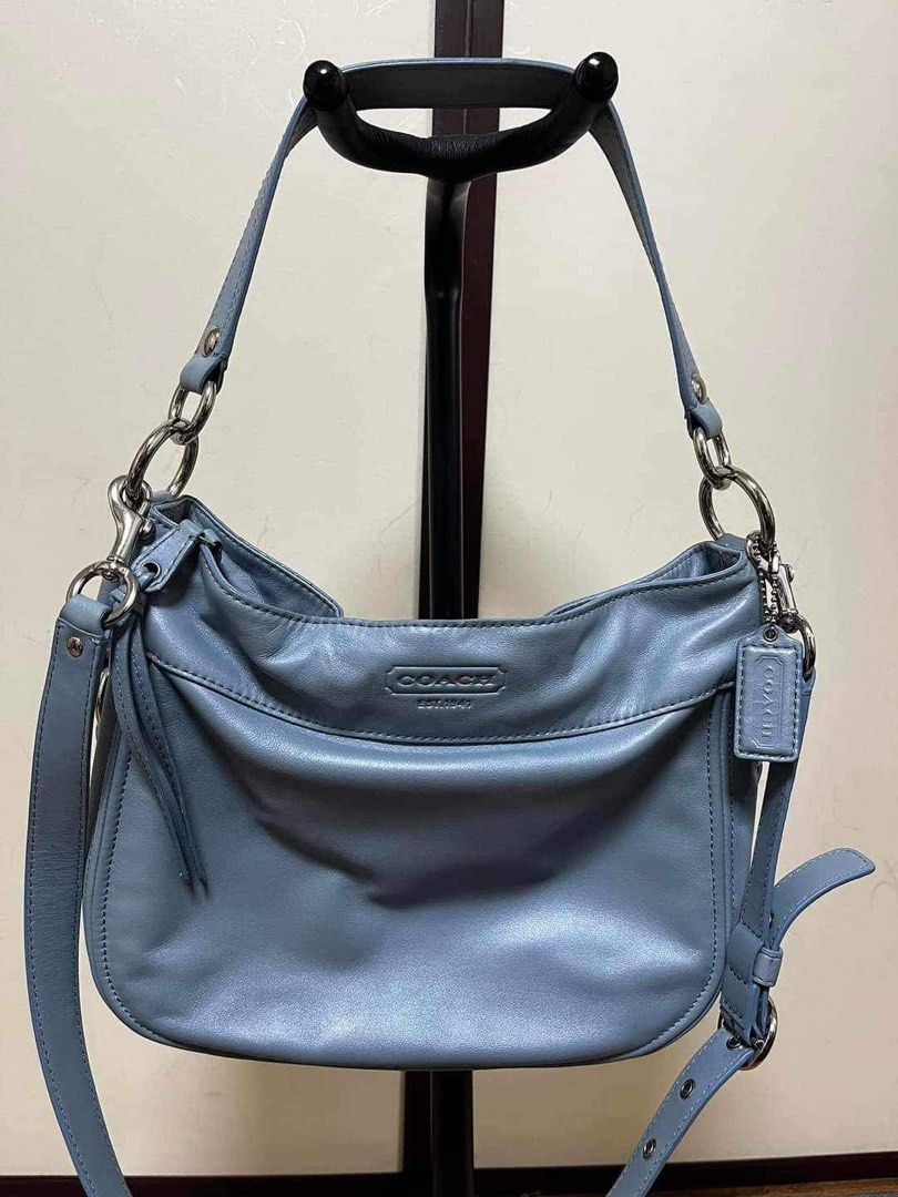 Coach Powder Blue Leather Two-Way Bag on Carousell