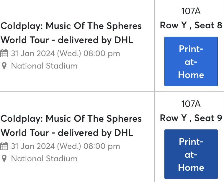 Coldplay World Tour Concert - 31 Jan 24 (last day), Tickets & Vouchers ...