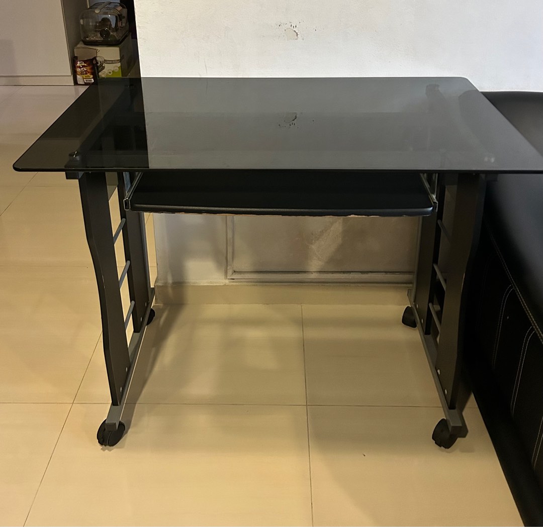Computer table with wheels, Furniture & Home Living, Furniture, Tables ...