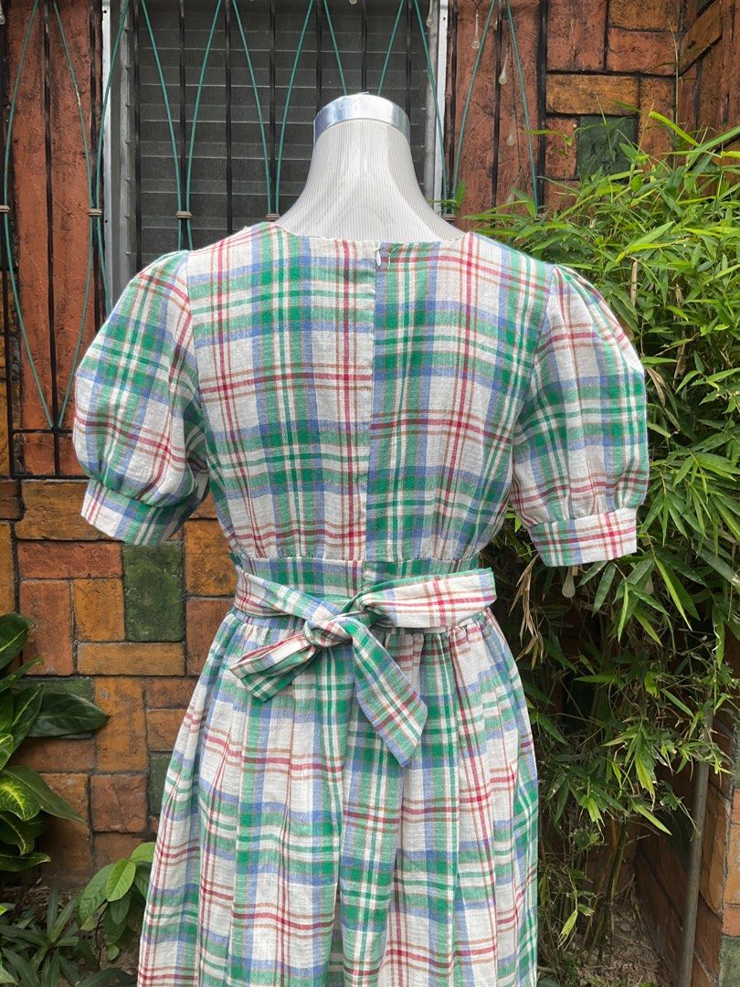 Cottagecore Dress - Cottage Core Plaid Dress - HQ Korean Dress with Bow ...