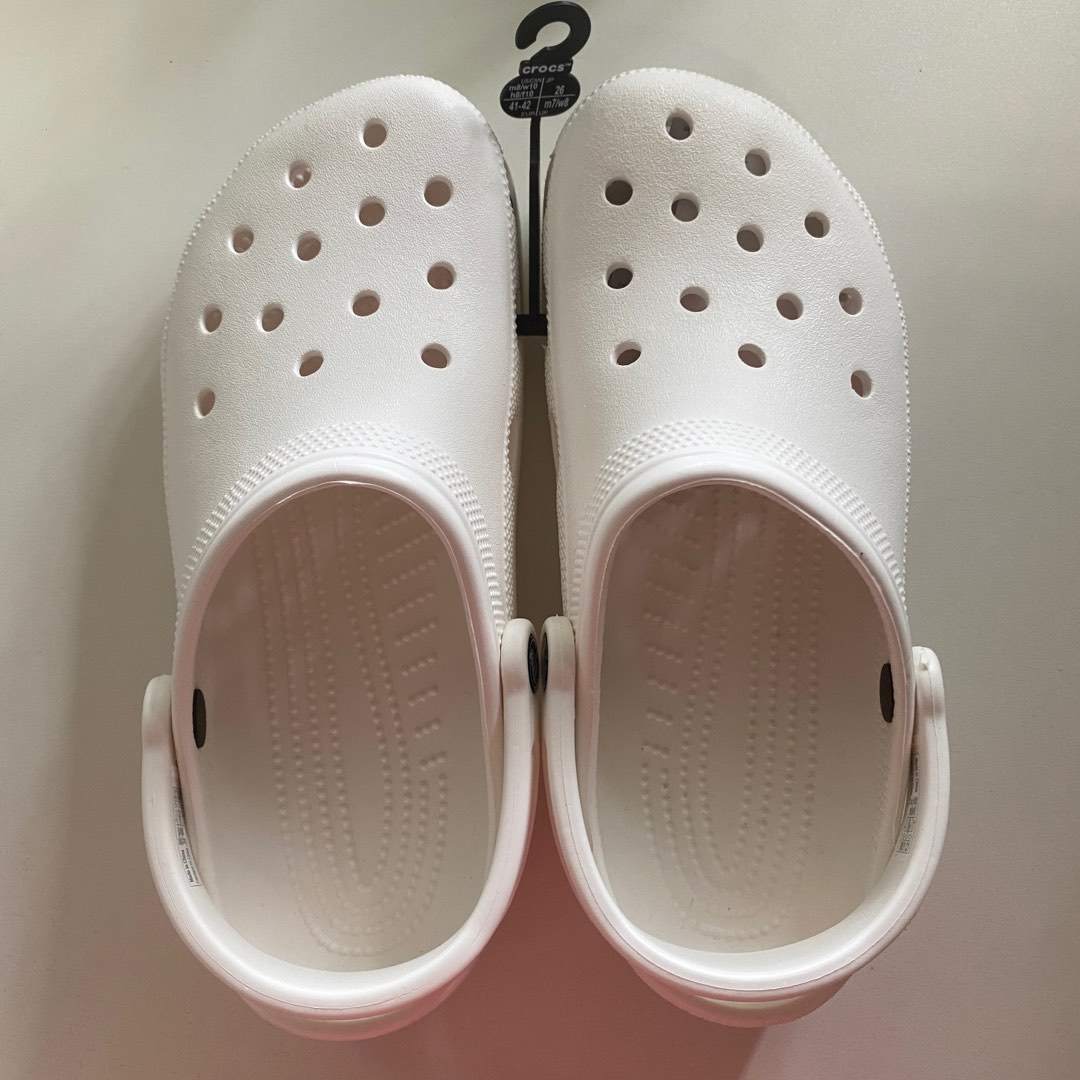 ORIGINAL Crocs Classic White Clog M8W10, Women's Fashion, Footwear ...