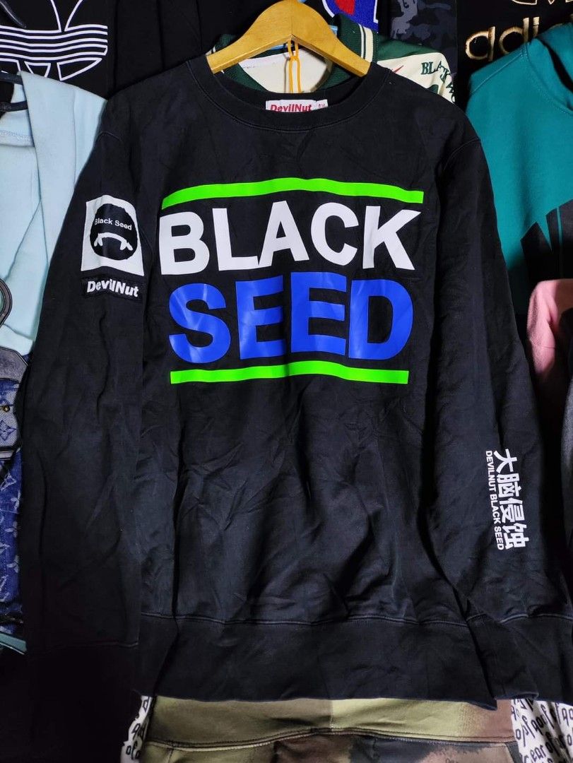 DEVILNUT BLACK SEED SWEATER, Men's Fashion, Coats, Jackets and ...