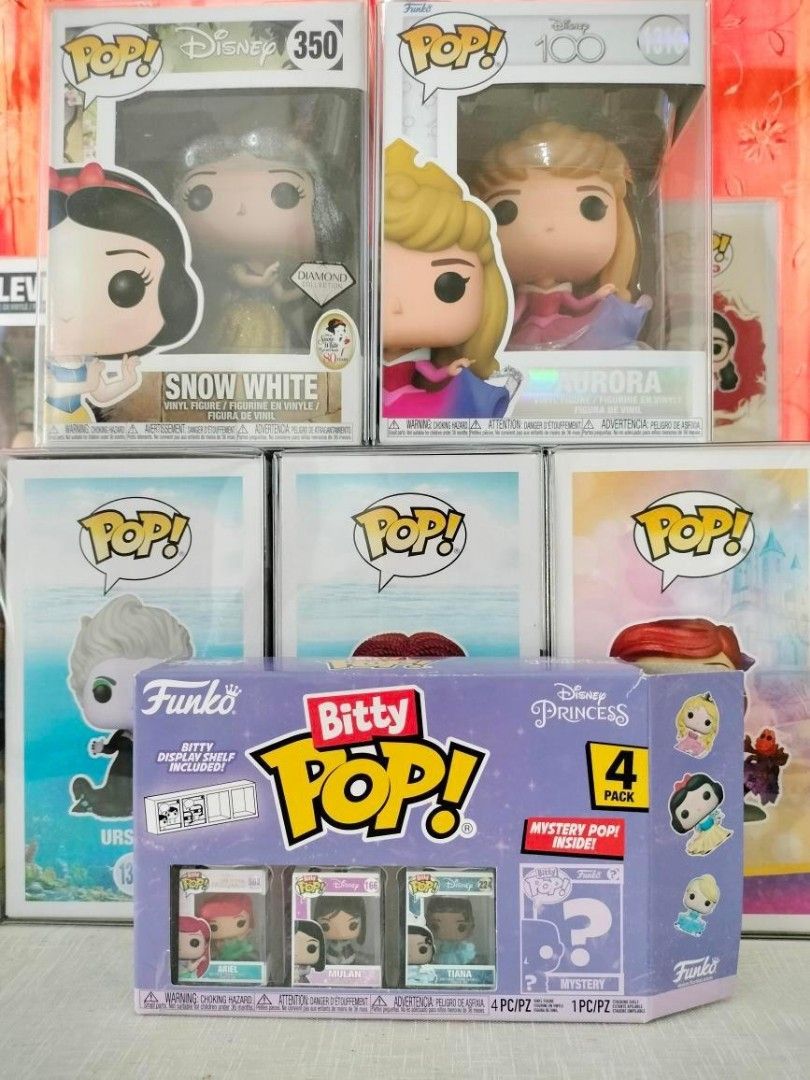 Disney Princess Funko Bitty Pop / Ariel, Mulan, Tiana, Ariel Chase on ...