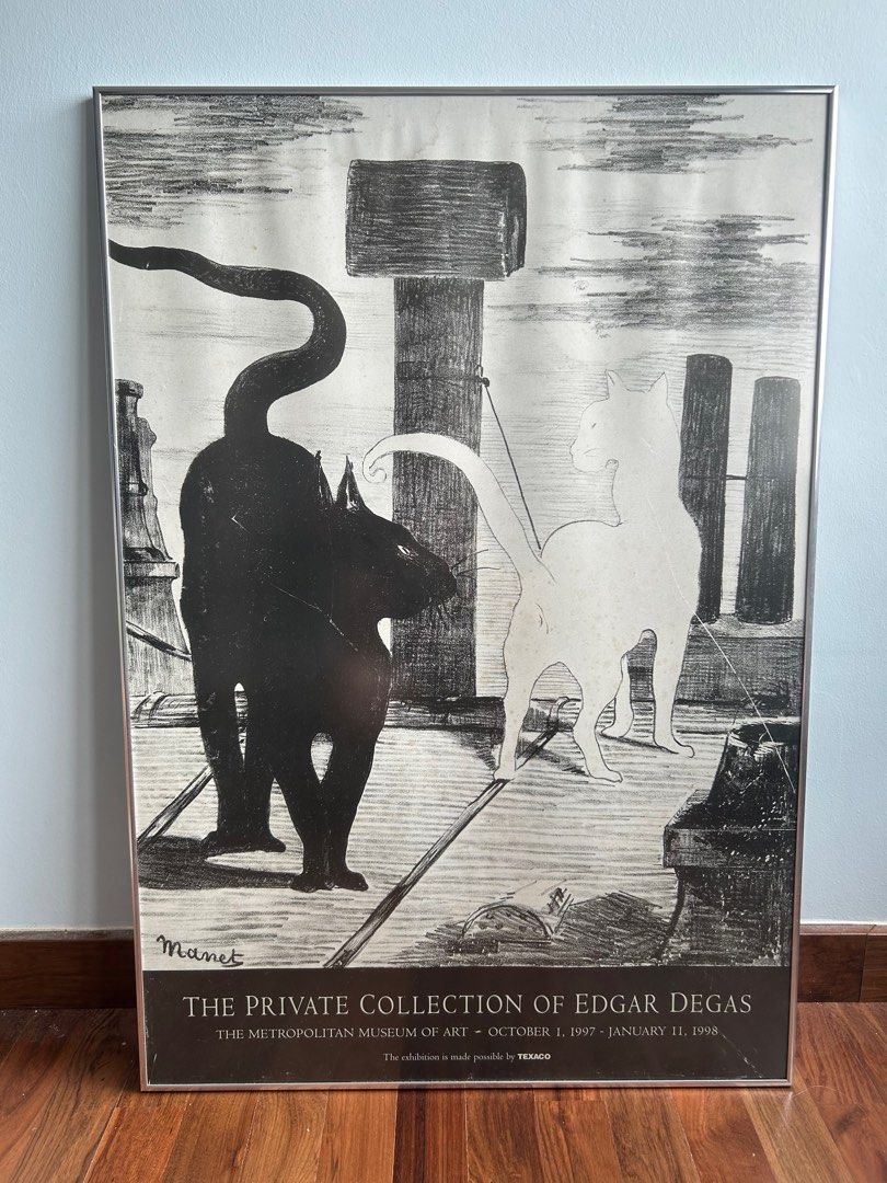 Edgar Degas Black & White Cat Print, Furniture & Home Living, Home ...