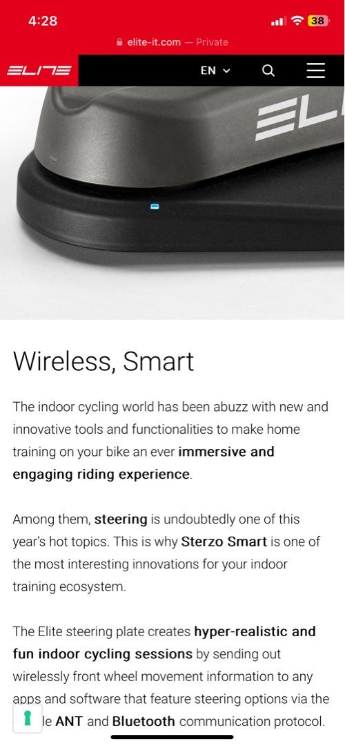 Elite Smart Steering Riser Block for indoor trainer zwift road bike ...