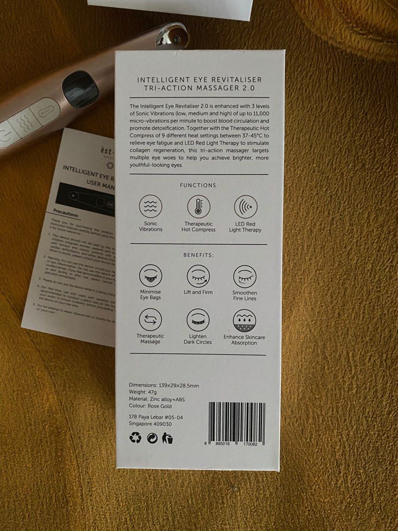 Est.lab OPTIMALIFT A+ INTELLIGENT EYE REVITALISER TRI-ACTION MASSAGER 2 ...