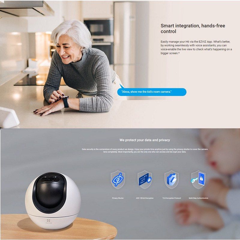 EZVIZ H6 Dual-Band 2.4Ghz/5G 3K Type-C Smart AI Camera with Panaromic View App: EZVIZ [Order ...