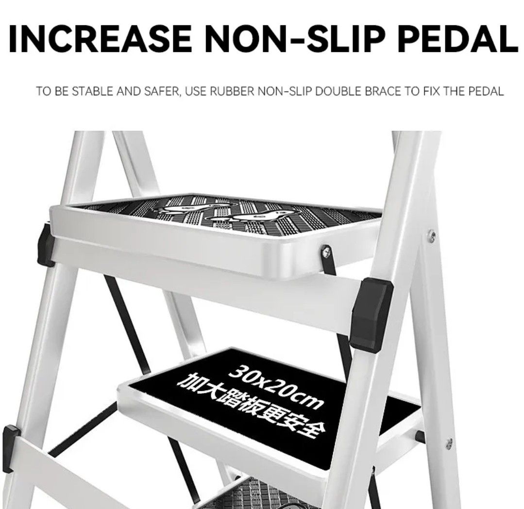 Foldable Ladder With Handle 3/4/5/6 Step Compact, Furniture & Home ...