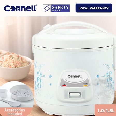 [FREE DELIVERY] Cornell Jar Rice Cooker 1.0L/1.8L with Steam Tray 1 ...
