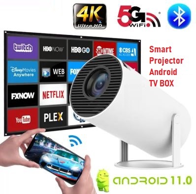 Full HD Mini Smart Projector Smart TV Box Video Stream Android WIFI ...