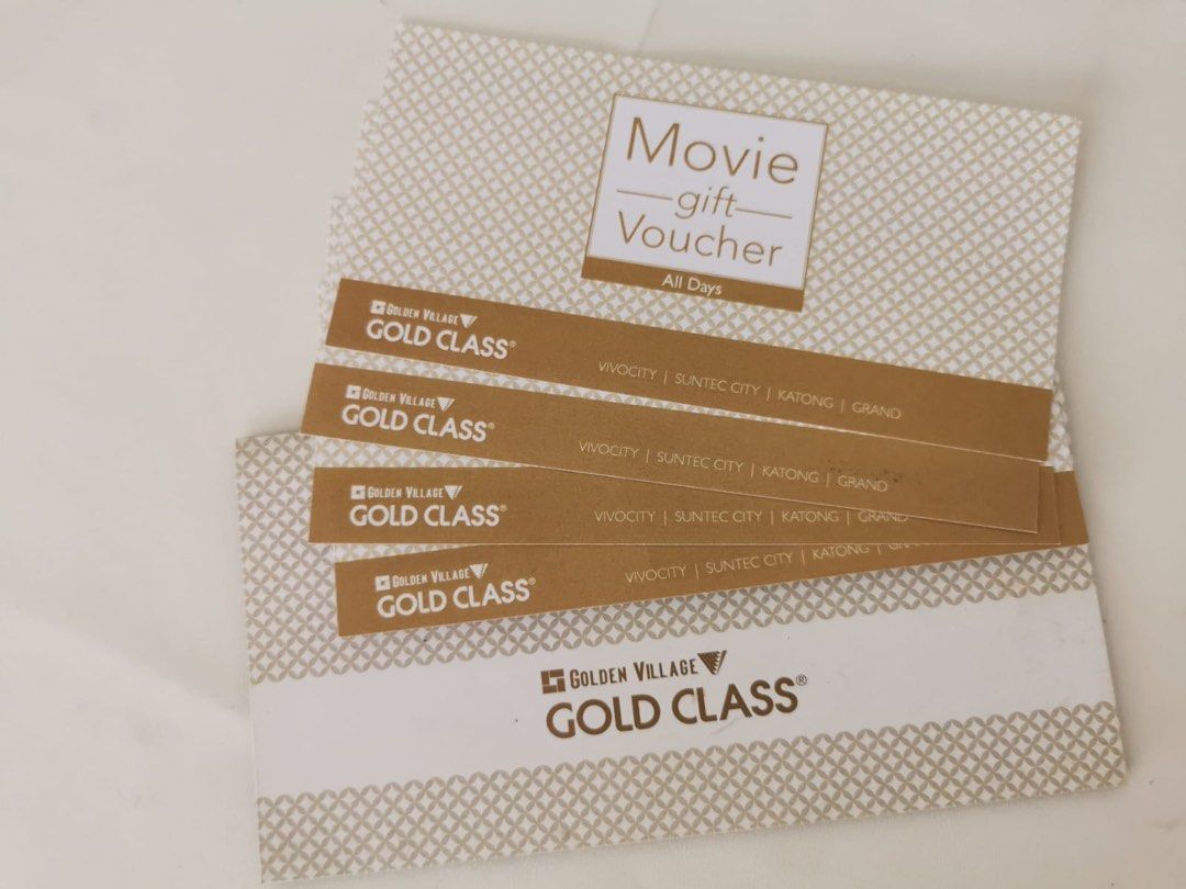 Gold class movie ticket X 4, Tickets & Vouchers, Vouchers on Carousell