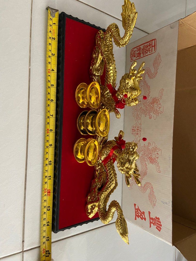 Gold dragon Ingot display lucky, Furniture & Home Living, Home Decor ...