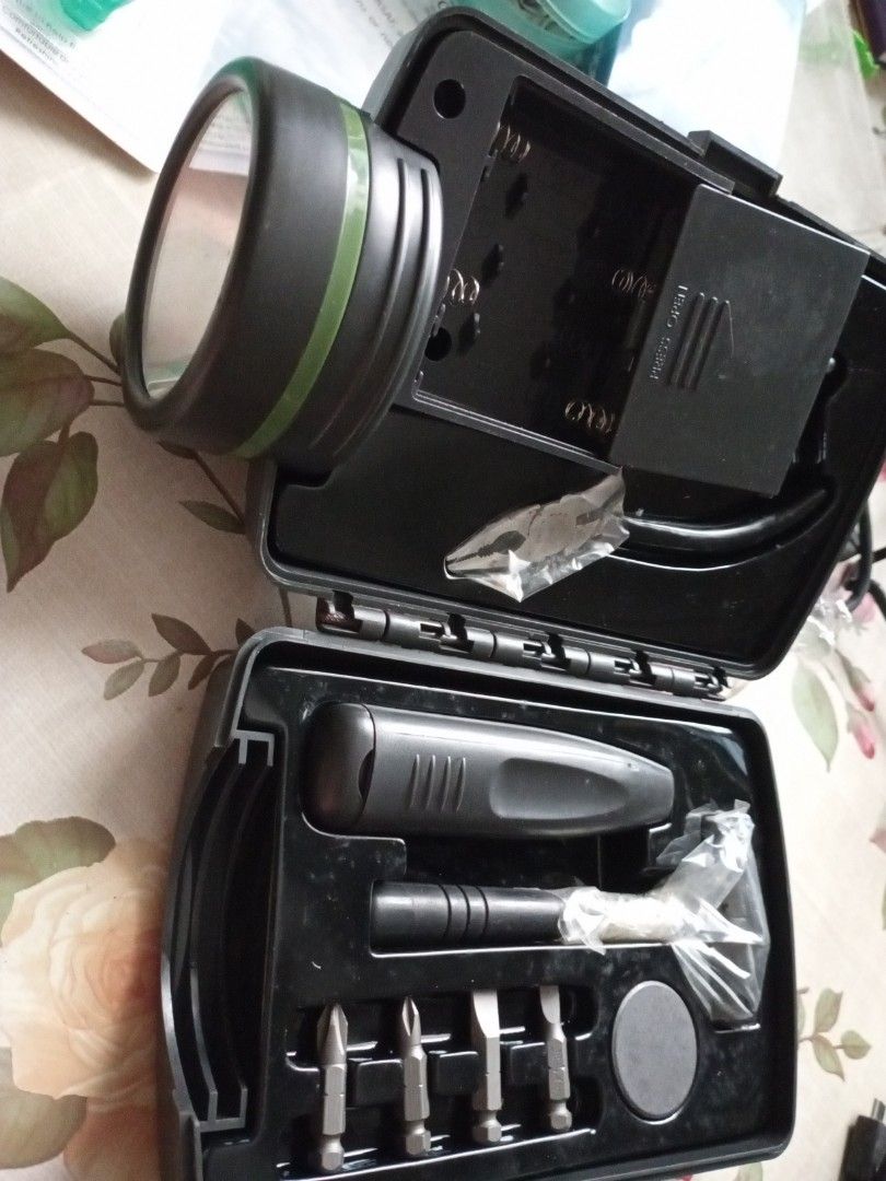 Handy Portable tool box with torchlight, Furniture & Home Living, Home ...