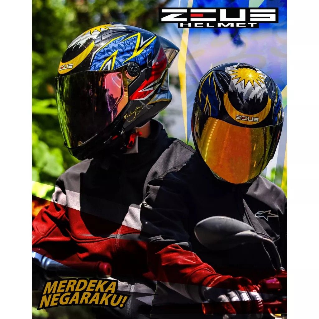 HELMET ZEUS MERDEKA 66TH, Hobbies & Toys, Toys & Games on Carousell