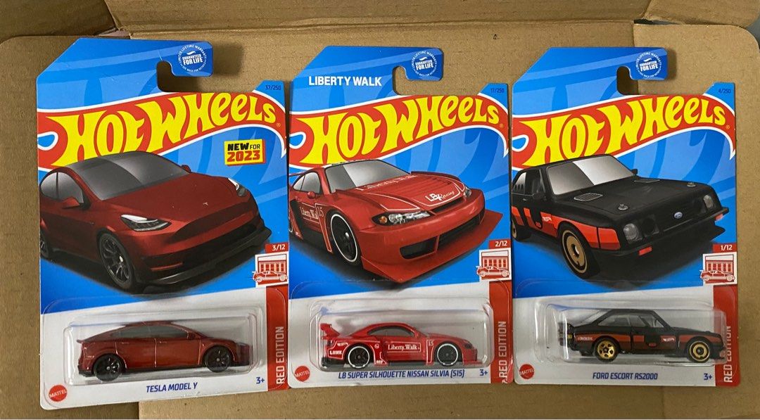 Hot wheels Target Exclusive Red Edition Nissan Silvia s15 Tesla Model Y ...