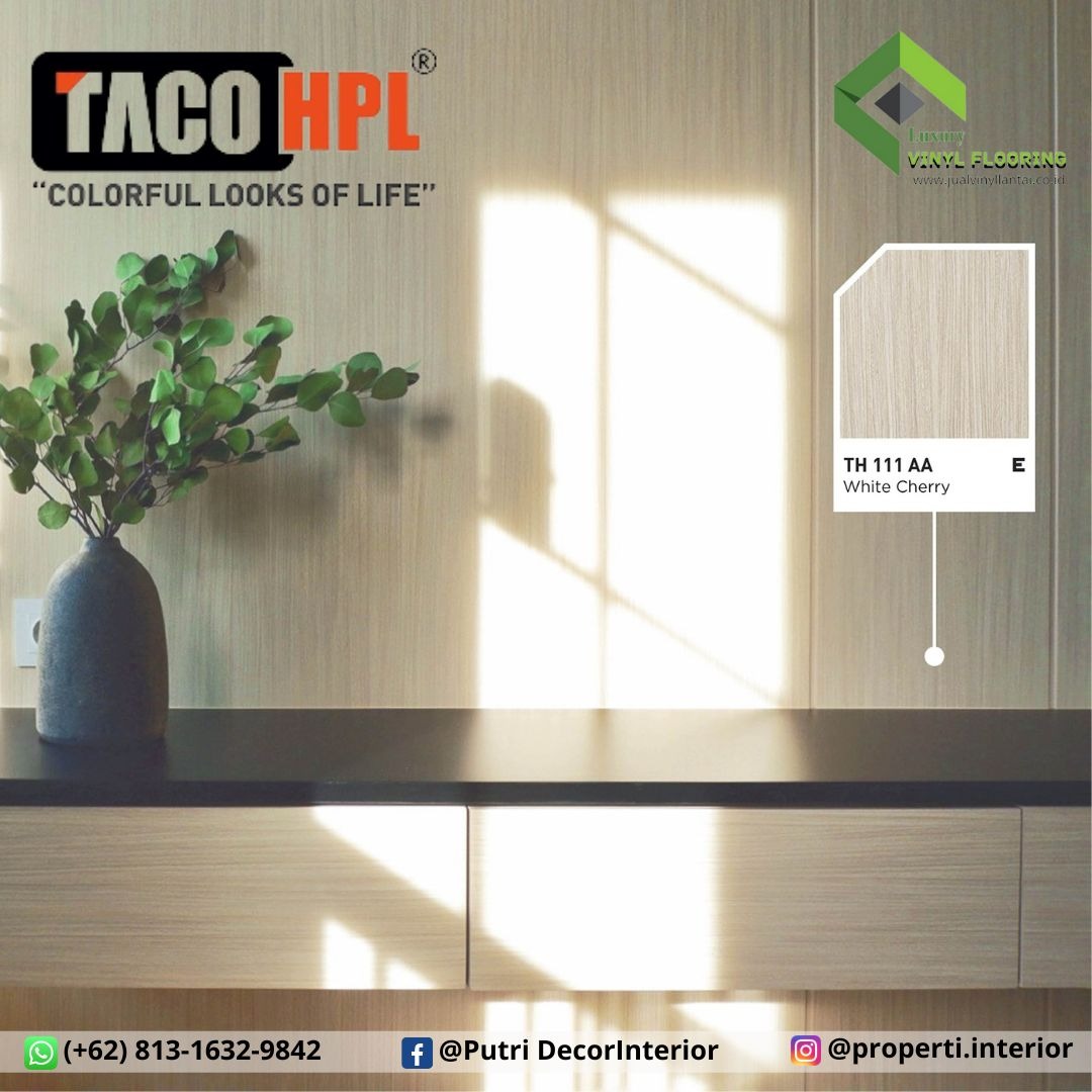 HPL Taco type TH111AA - White Cherry uk. 1,22m x 2,44m tebal 0,7mm, Perabotan Rumah di Carousell