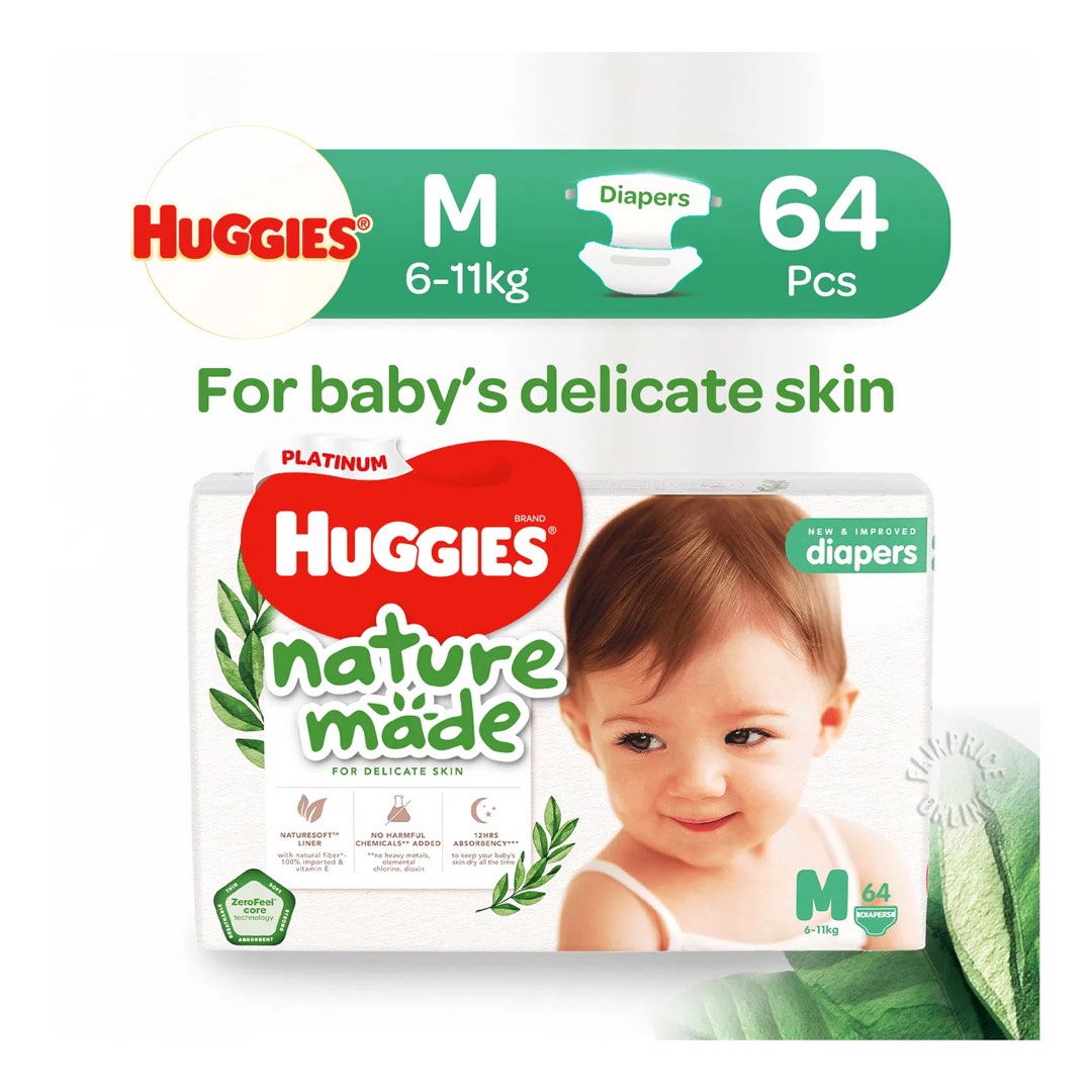 Huggies Naturemade M Tape, Babies & Kids, Bathing & Changing, Diapers ...