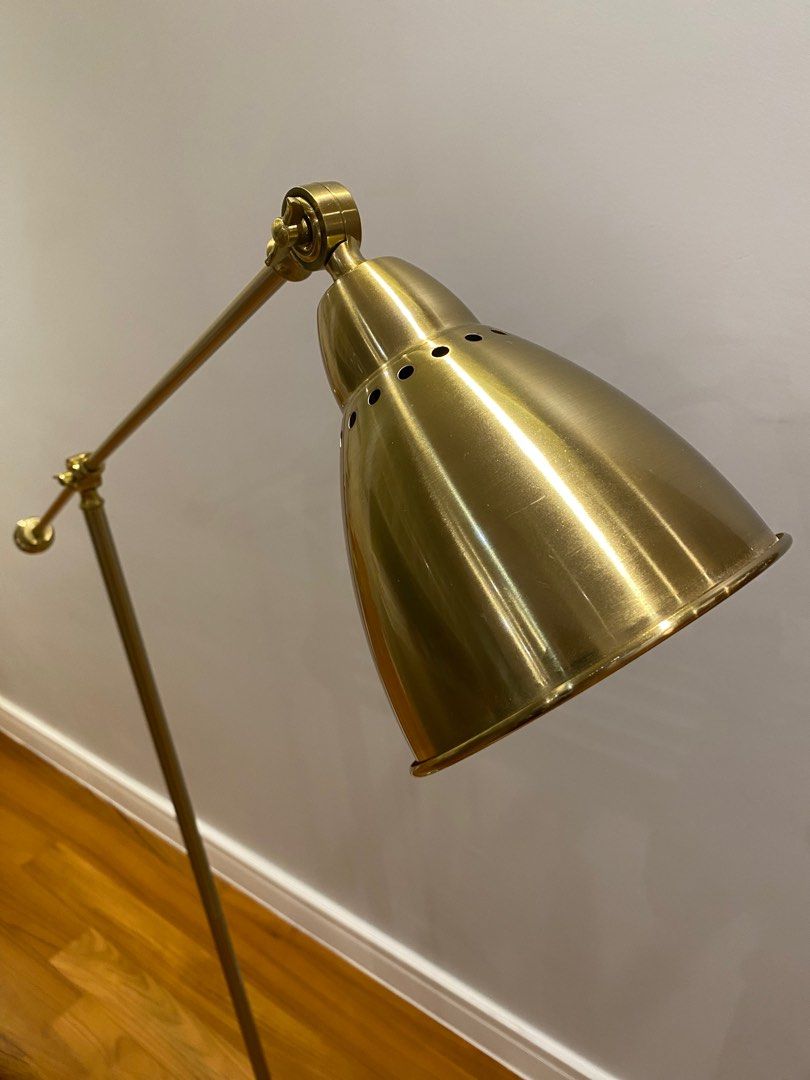 Ikea Barometer standing lamp vintage brass gold, Furniture & Home ...