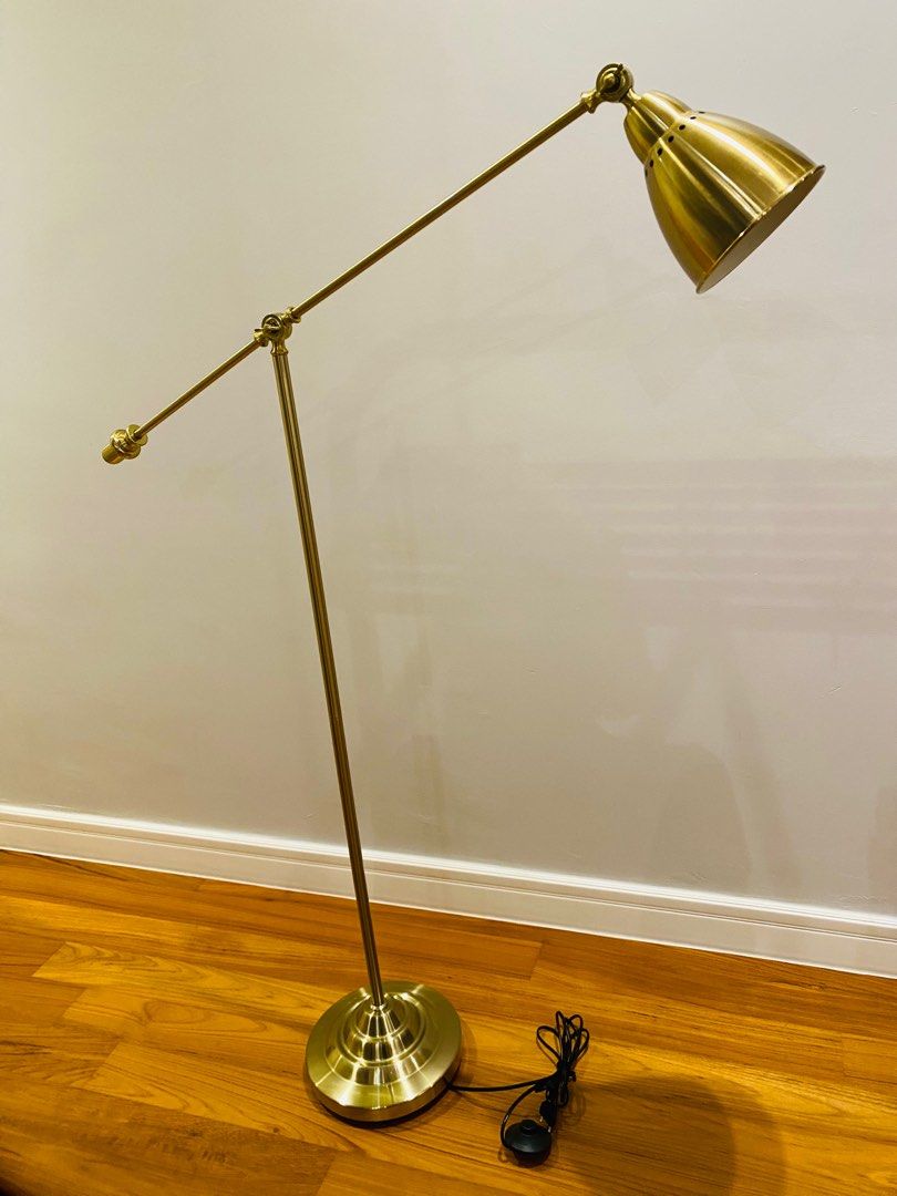 Ikea Barometer standing lamp vintage brass gold, Furniture & Home ...