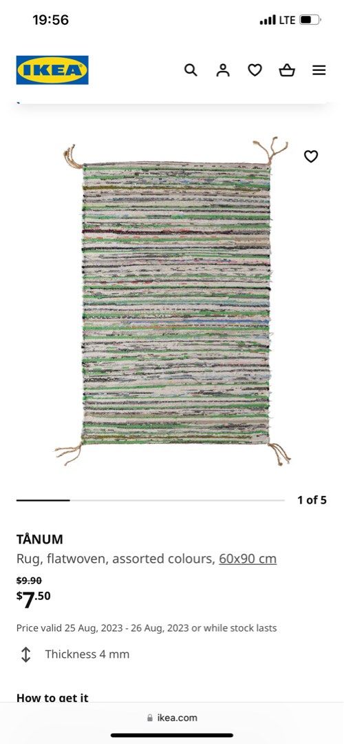 IKEA Tanum Blue Rug, Furniture & Home Living, Home Decor, Carpets, Mats ...