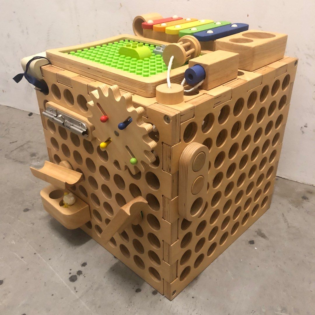 Infant Sensory play Cube toy (solid wood), Babies & Kids, Infant ...