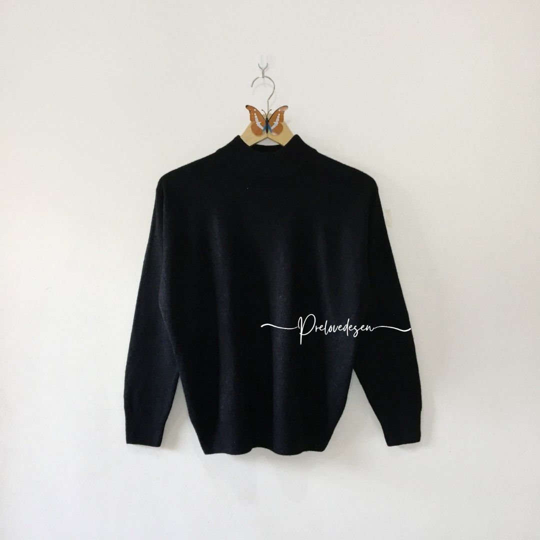 Inner rajut Hitam Lengan Panjang, Fesyen Pria, Pakaian , Atasan di ...