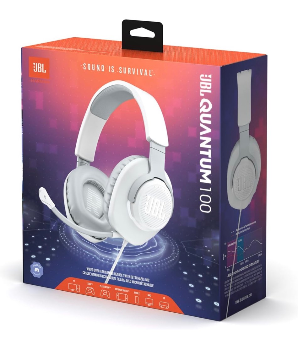 Jbl Quantum 100 White, Audio, Headphones & Headsets on Carousell