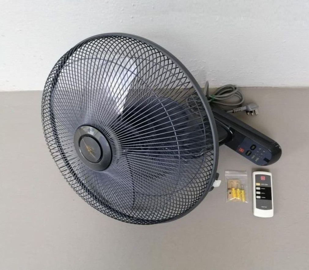 KDK 16" Wall Fan with wall bracket & remote, Furniture & Home Living ...