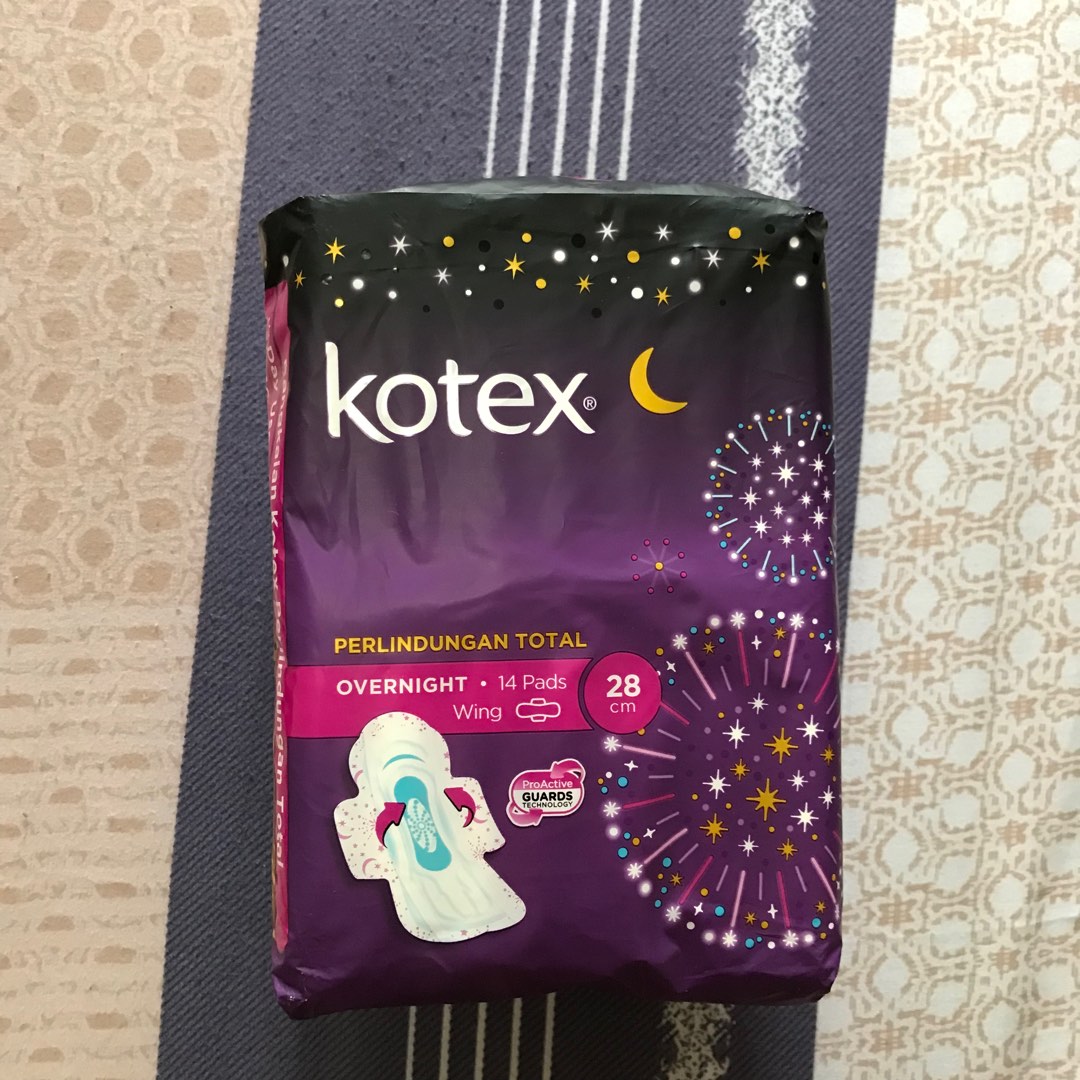Kotex overnight 28cm length with Wings 14 pads, Beauty & Personal Care ...