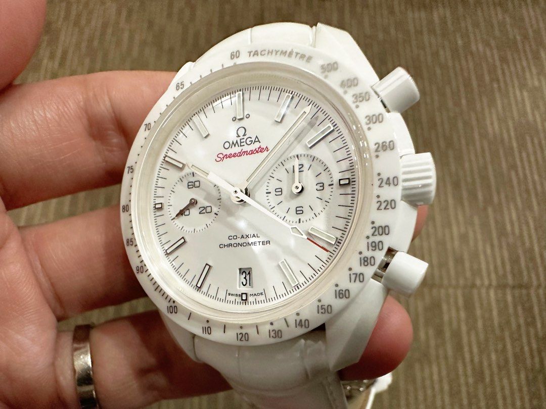 Like New Jun 22 Omega Speedmaster White Side Of The Moon 44 White ...