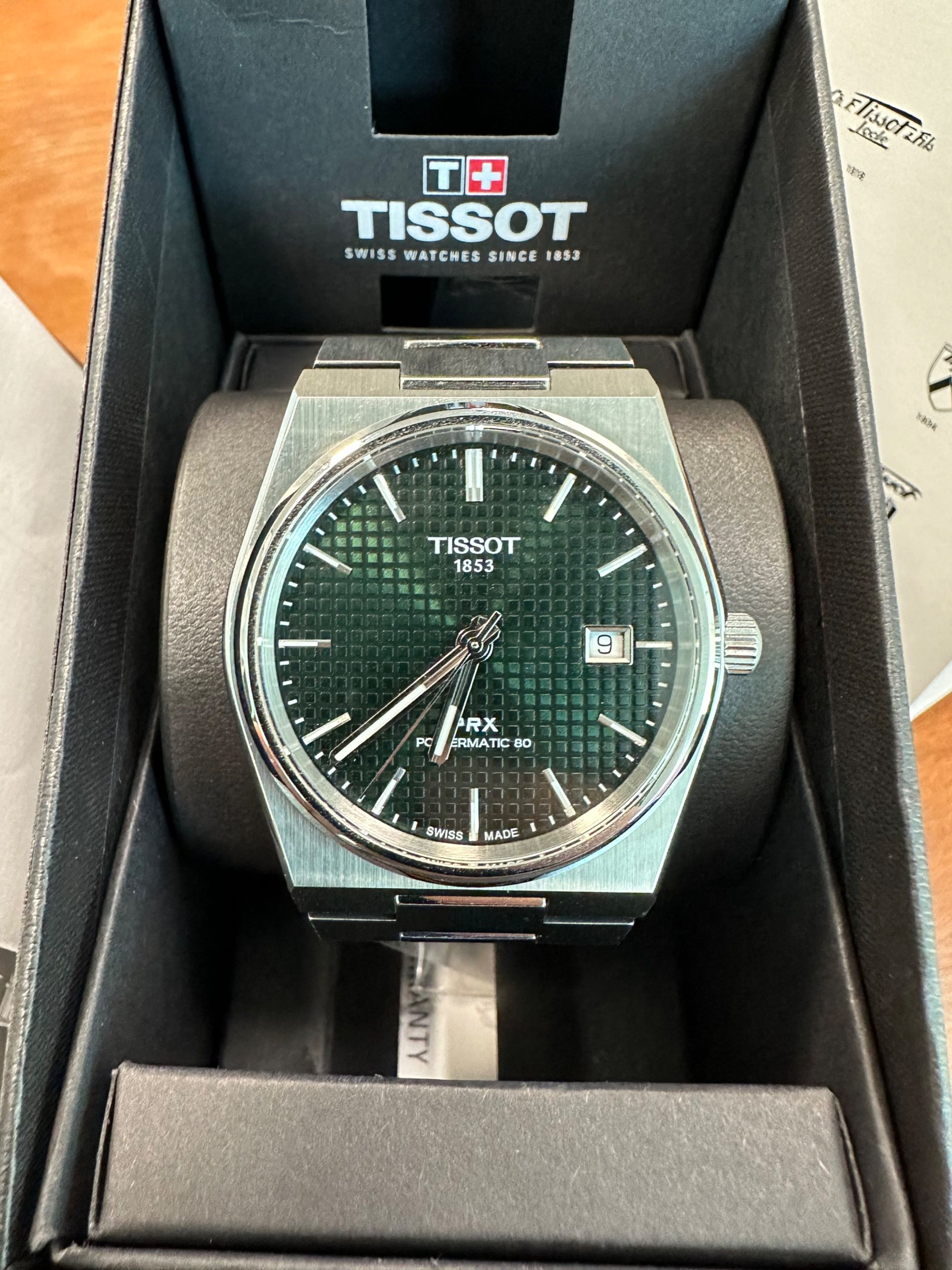 (Like New) Tissot PRX Powermatic 80 Green Dial 40mm, Luxury, Watches on ...