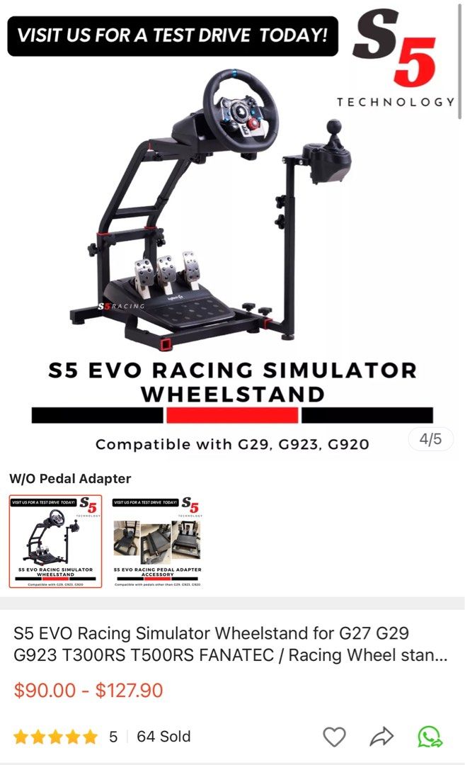 Logitech G29 G920 G923 Racing Wheel compatible Wheel Stand w/ extra ...