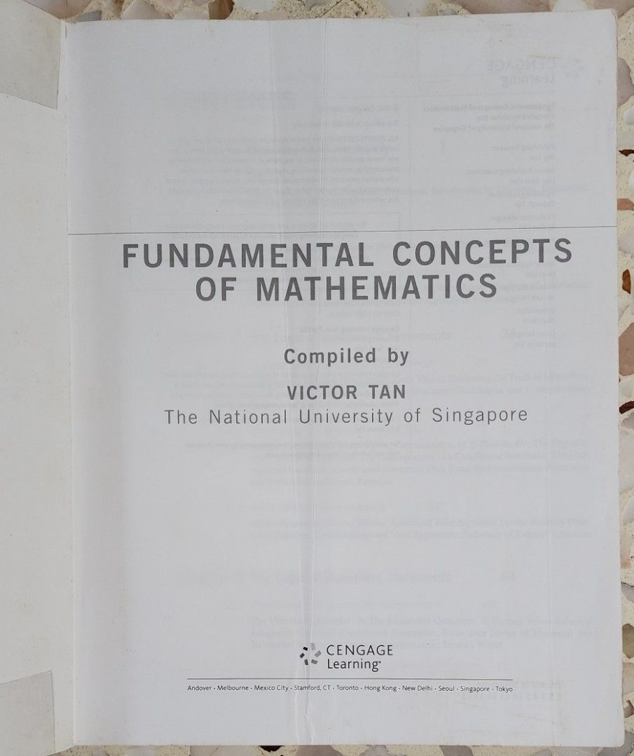 MA1100 NUS Fundamental Concepts of Mathematics, Hobbies & Toys, Books ...