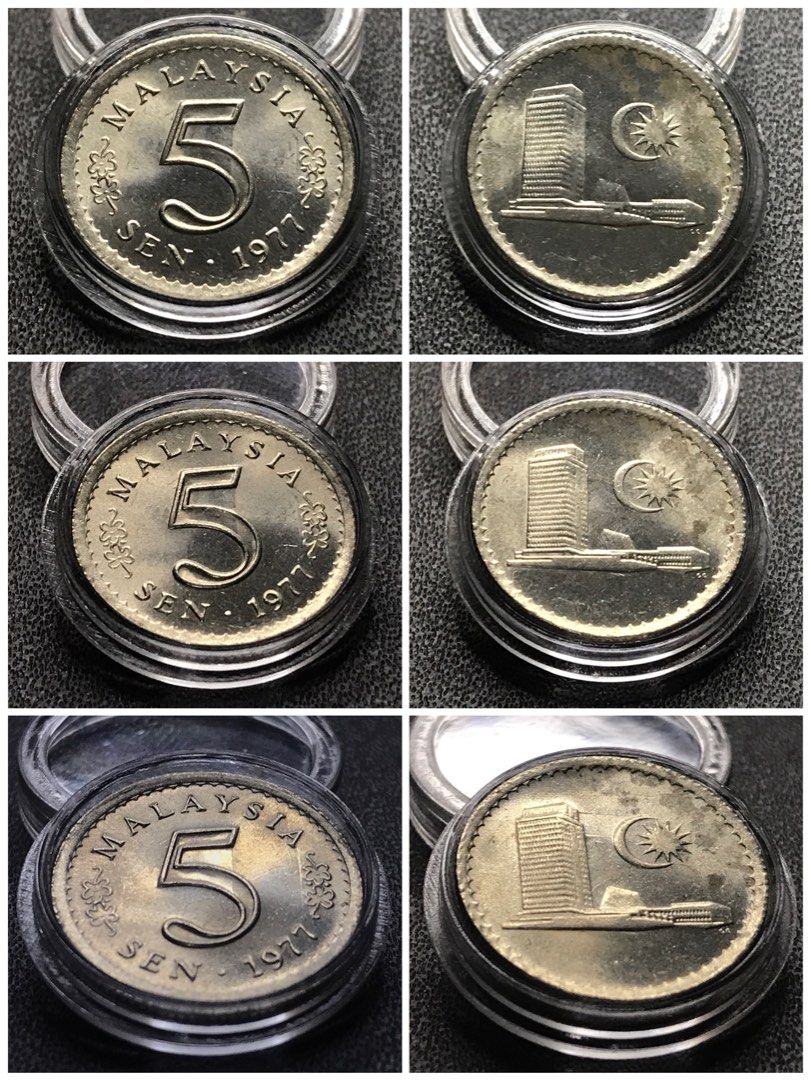 Malaysia 5sen 1977 parliament keydate duit lama banknotes, Hobbies ...