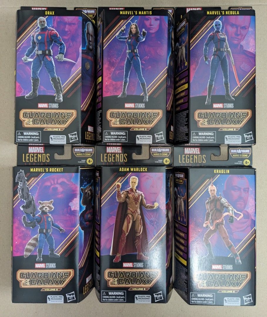 Marvel Legends Guardians of The Galaxy Volume 3. Set of 6 Figures (BAF Pieces Included) Drax ...