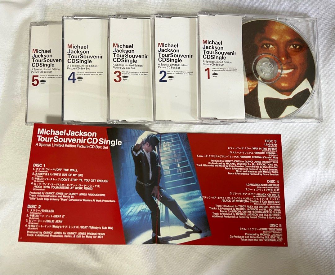 Michael Jackson Tour Souvenir CD Single Box Set 5CD, Hobbies & Toys, Music & Media, CDs & DVDs ...