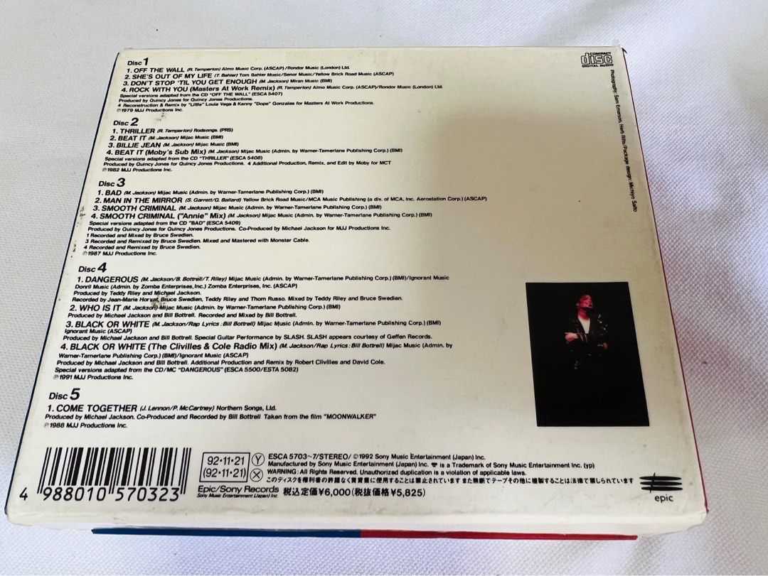 Michael Jackson Tour Souvenir CD Single Box Set 5CD, Hobbies & Toys, Music & Media, CDs & DVDs ...