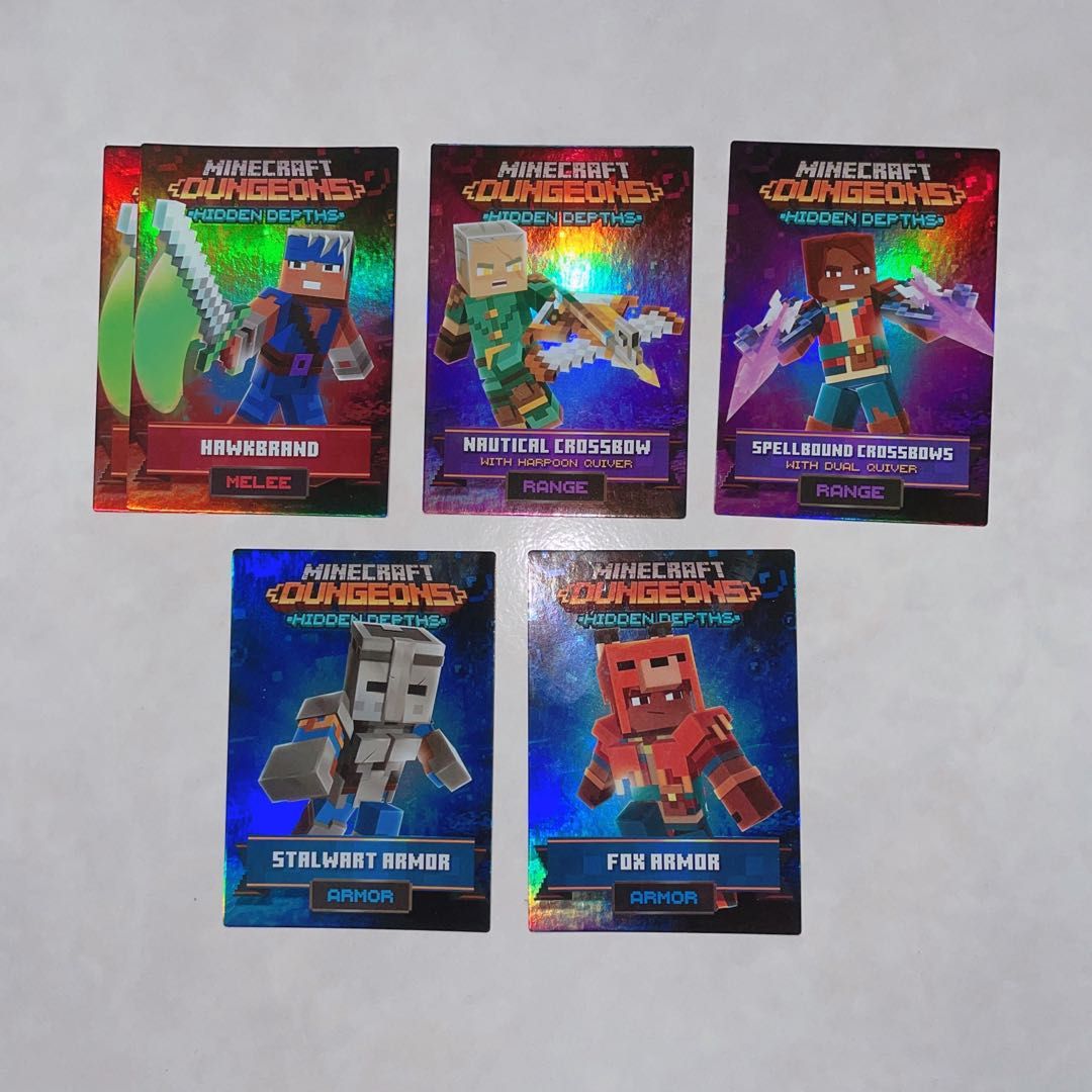 Minecraft Dungeons Holographic arcade cards ~ series 2 + hidden depths ...