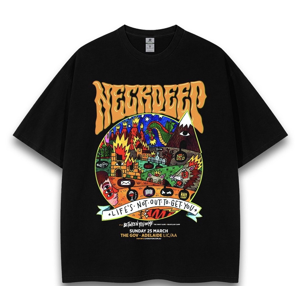 Neck Deep 'Life's Not Out To Get You' Oversized Tee, Men's Fashion, Tops & Sets, Tshirts & Polo ...